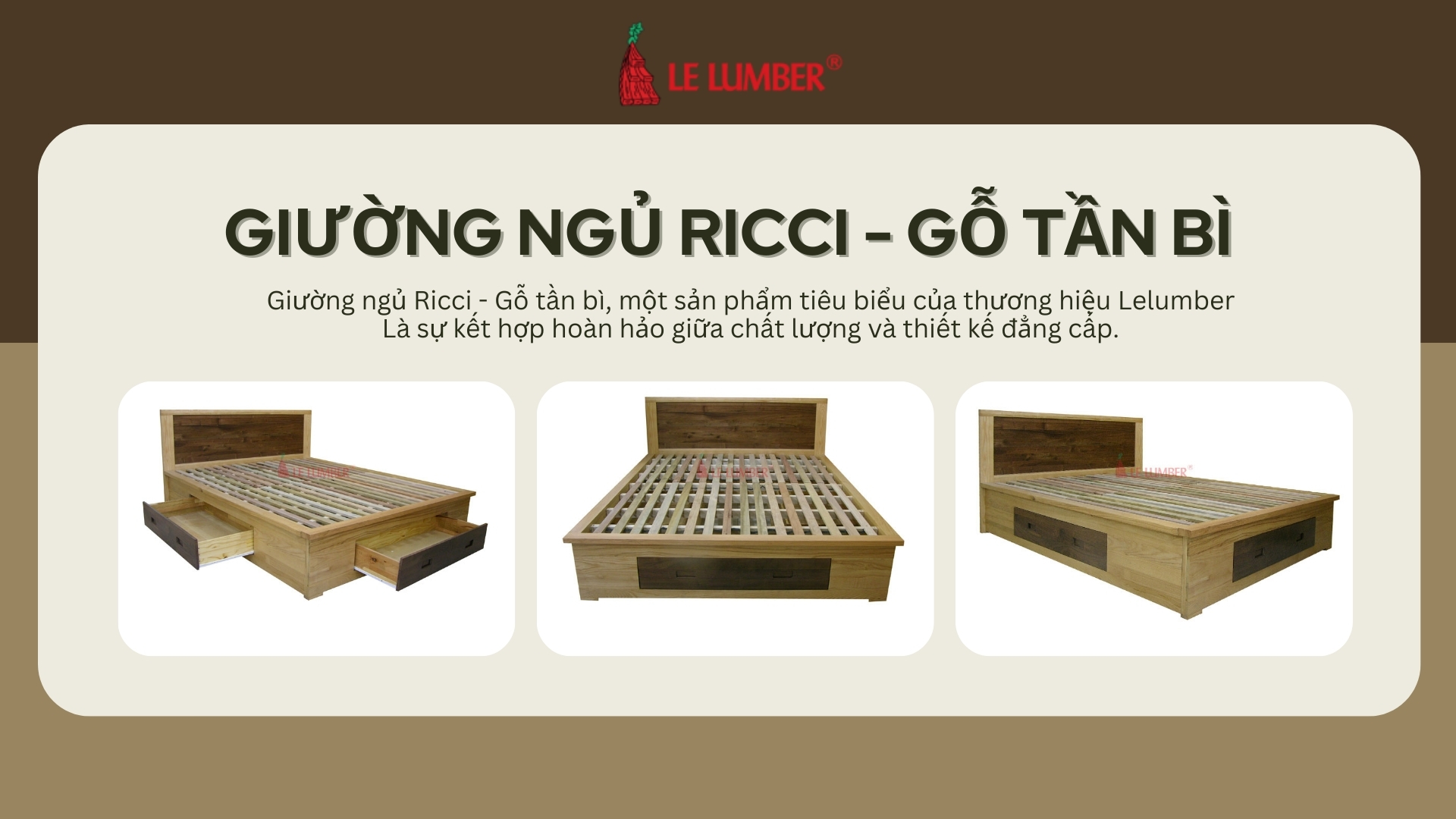 Giường Ngủ Ricci - Gỗ Tần Bì